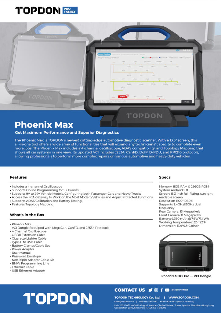TOPDON Phoenix MAX Diagnostikos & Programavimo Įranga - Diagnostikos ...