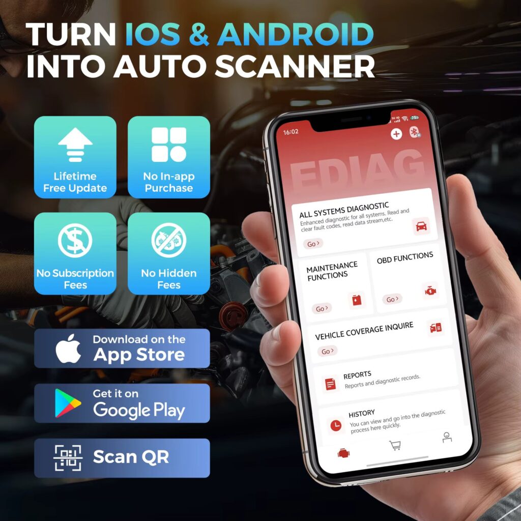 KINGBOLEN Ediag Elite Android / iOS OBD2 Diagnostic Tool - Auto ...